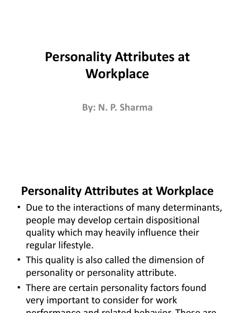 Personality Attributes | PDF | Self Esteem | Cognitive Science