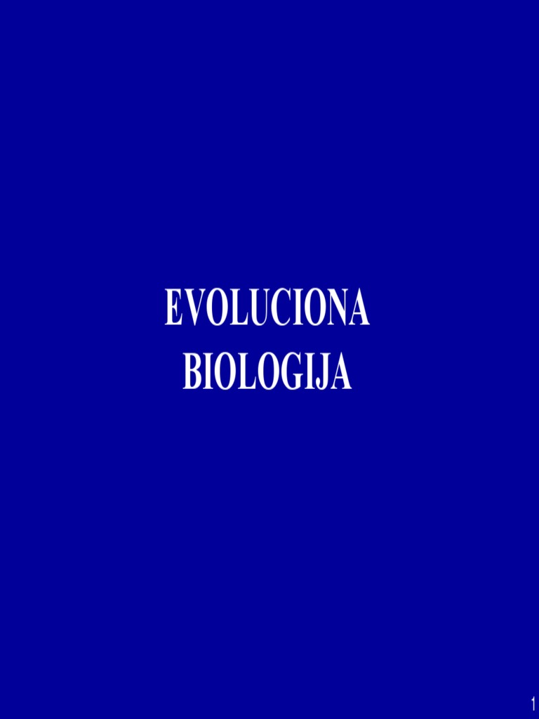 Evoluciona Biologija | PDF
