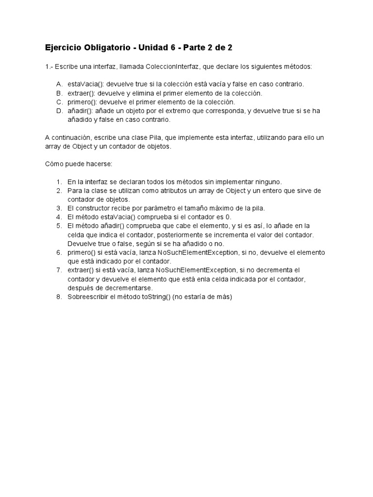 Ejercicio Obligatorio - Unidad 6 - Parte 2 de 2 | PDF