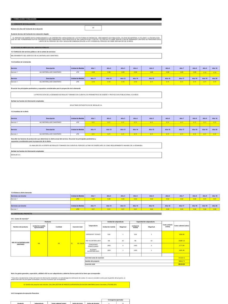 Formato 5 Ficha Tecnica Simplificada | PDF | Alcantarillado | Presupuesto
