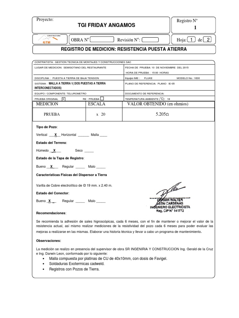 Modelo Protocolo de Prueba Spat 1 | PDF | Cobre | Naturaleza