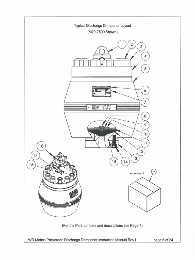 Mattco Pulsation Dampener Layout and Parts | PDF
