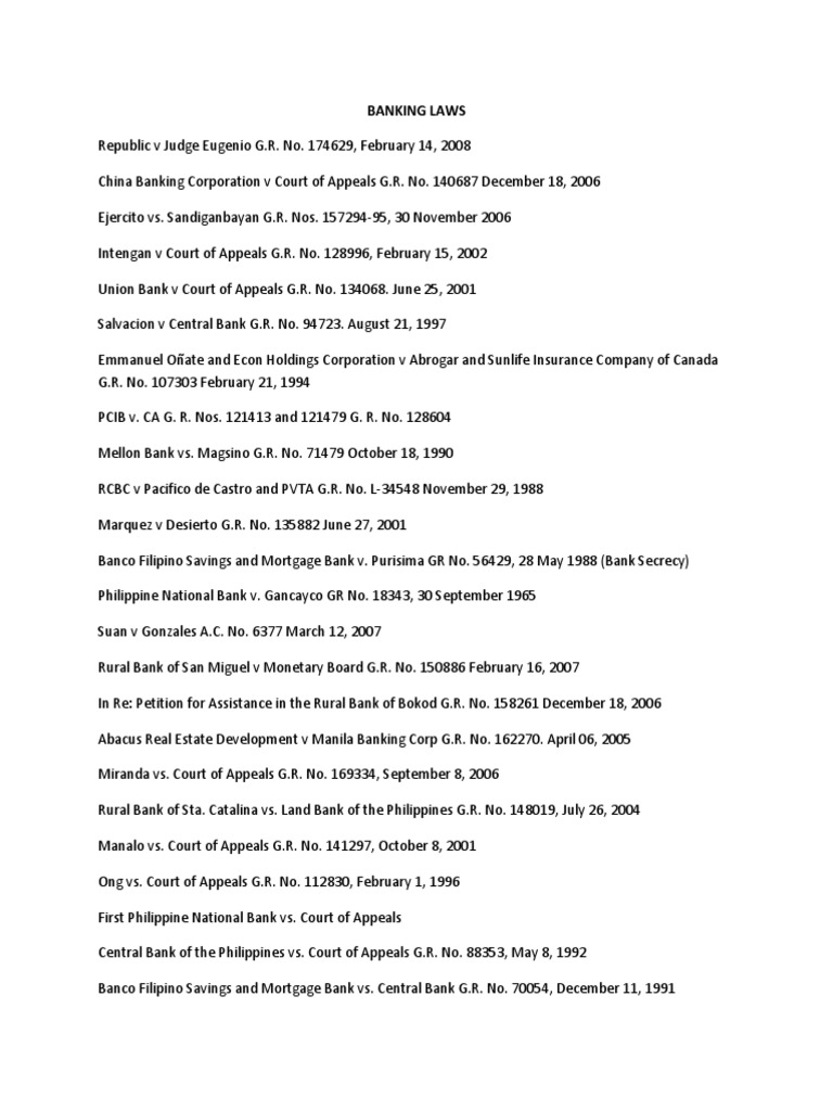Banking Laws Pdf Pdf Economy Of The Philippines Philippines