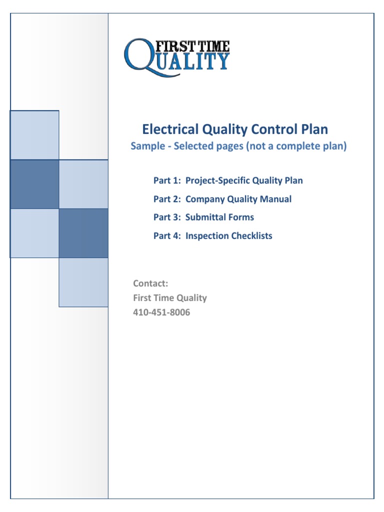 Electrical Quality Control Plan Sample PDF | PDF | Audit ...