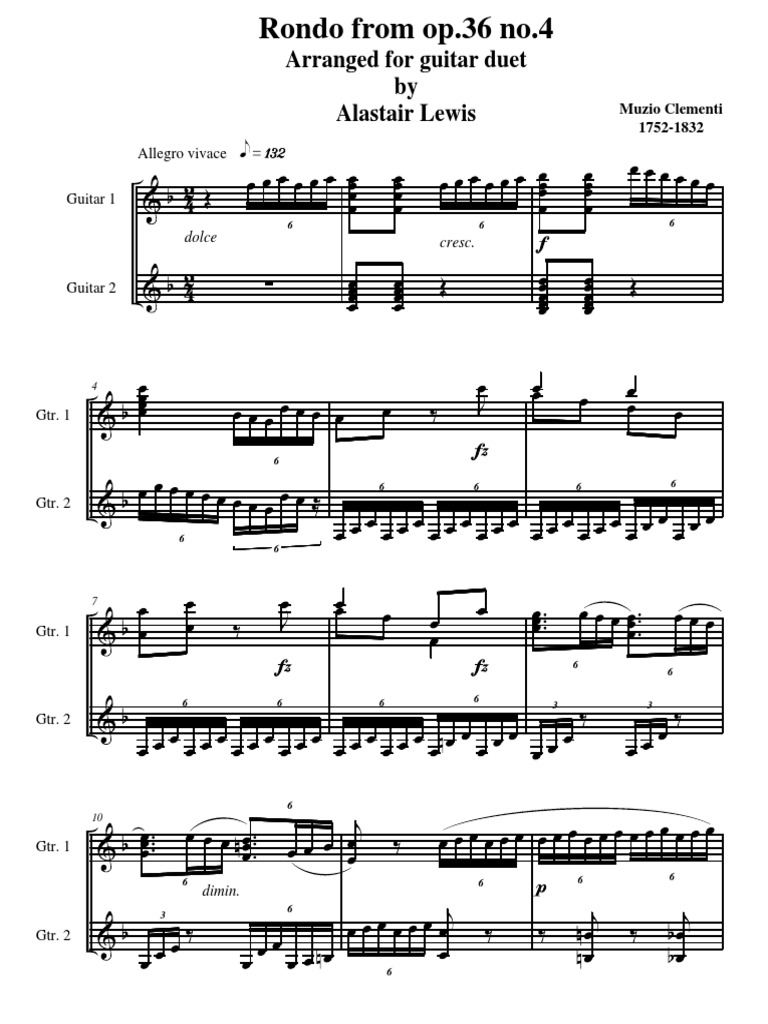 Clementi Rondo for Guitar Duet | PDF