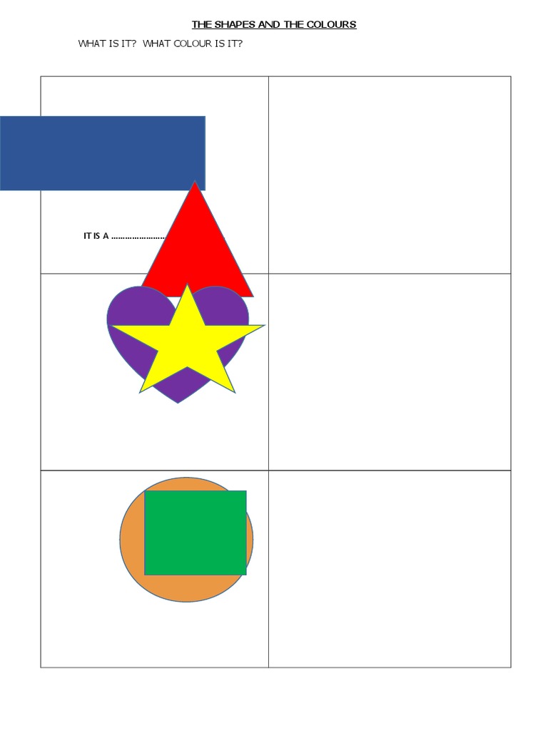 The Shapes and The Colours - Activities | PDF | Art