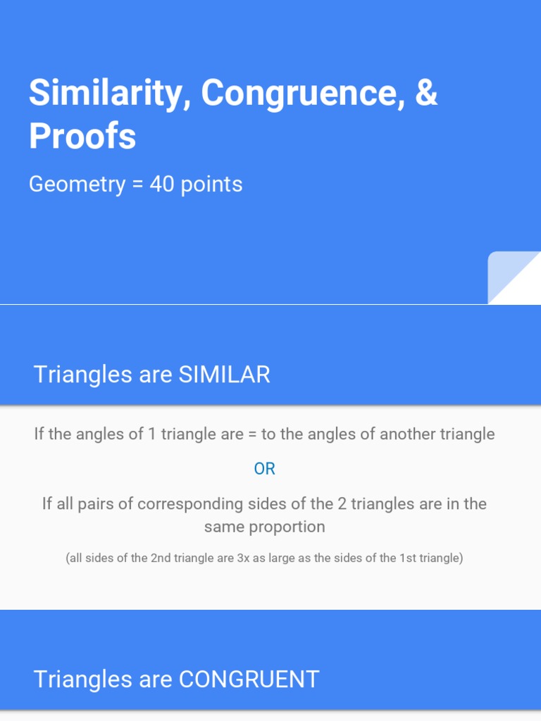 Triangle Similarity and Congruence Proofs | PDF | Euclidean Geometry ...