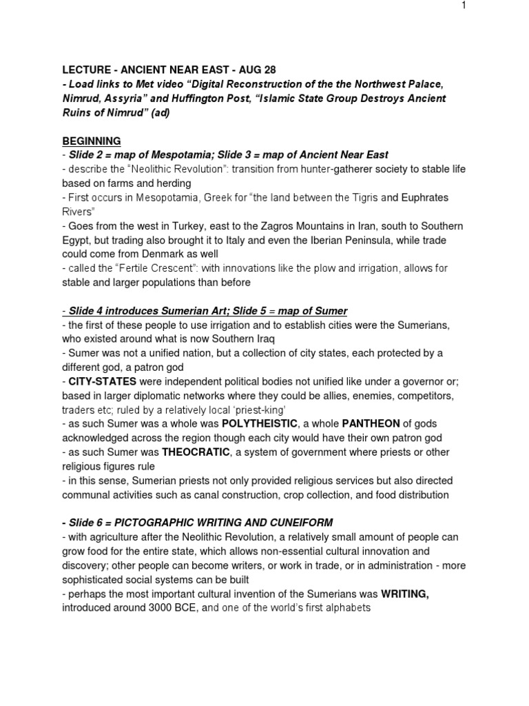 Mesopotamia Notes | PDF | Mesopotamia | Assyria