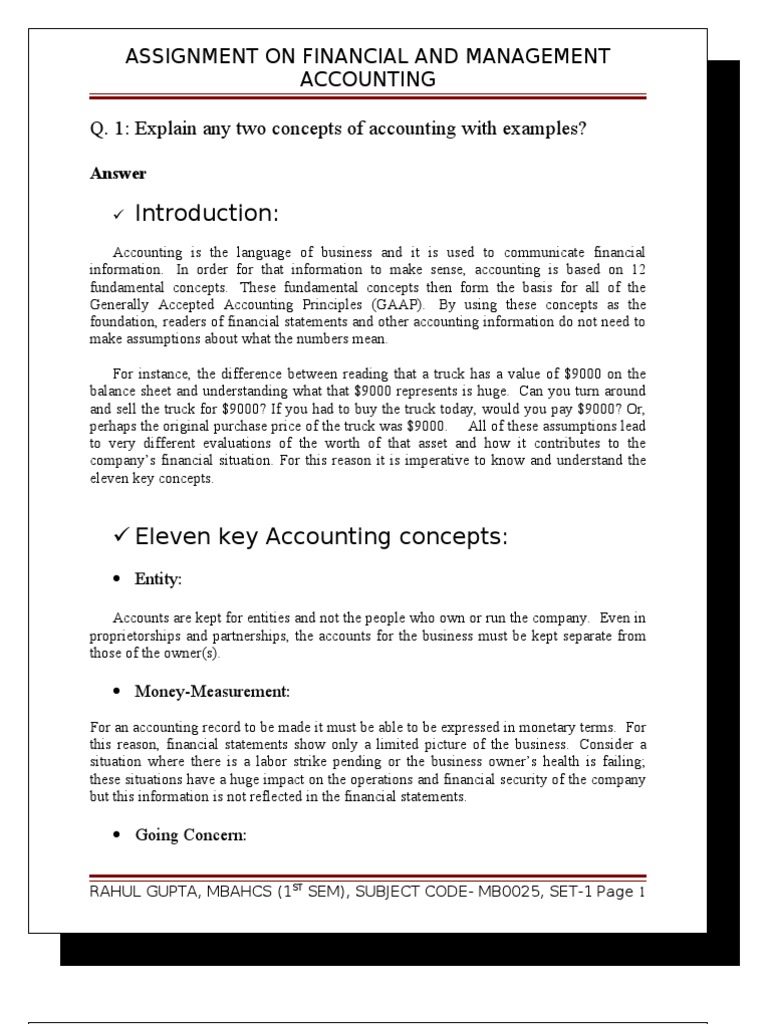 Final Assignment On Accounts | PDF | Debits And Credits | Expense