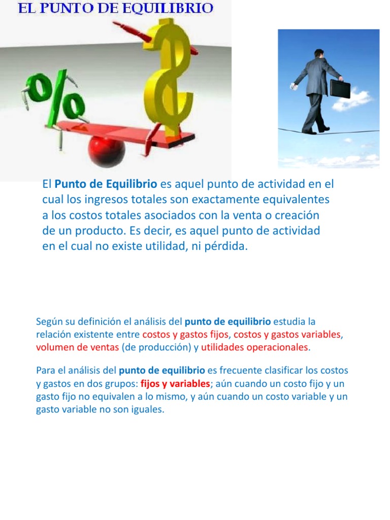 Punto de Equilibrio | PDF | Apalancamiento (Finanzas) | Costo