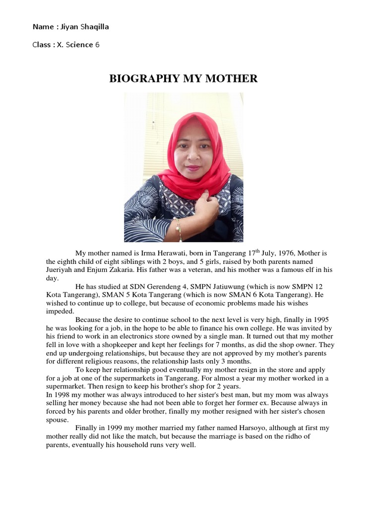 Biography My Mother | PDF