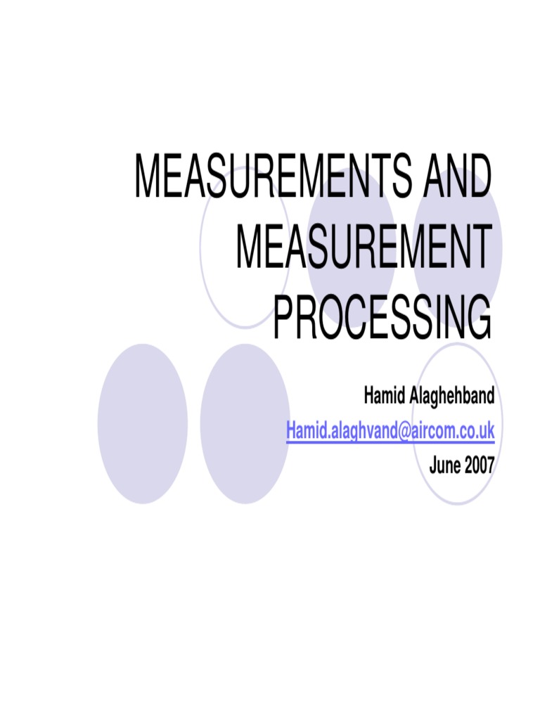 Measurements and Measurement Processing | PDF | Codec | Information And ...