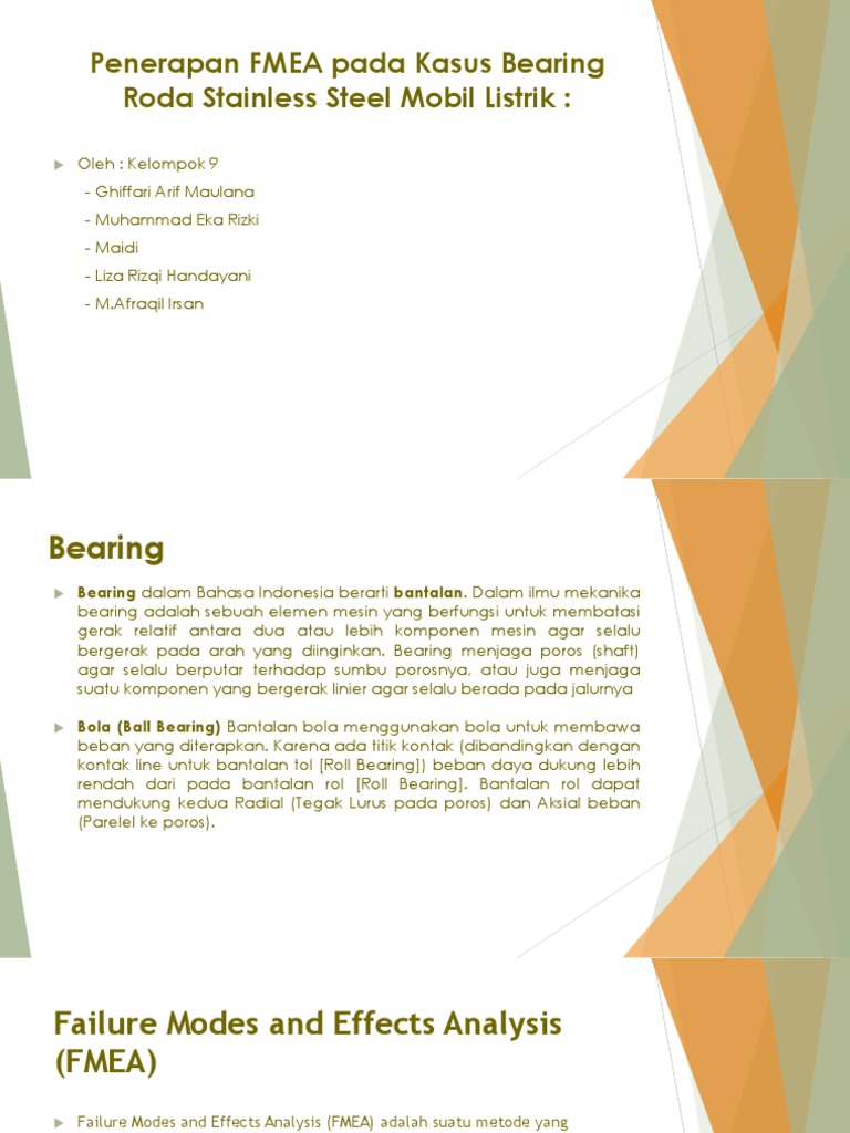 Penerapan FMEA Pada Kasus Bearing Roda Stainless Steel Y | PDF | Sains ...