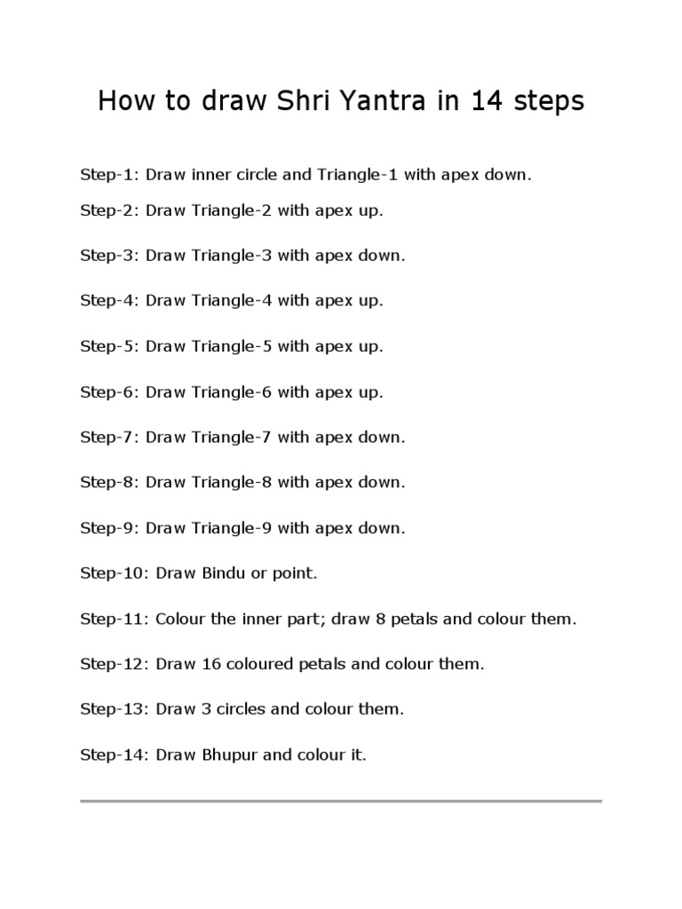 Draw Shri Yantra Step-by-Step in 14 Easy Steps | PDF | Geometry ...