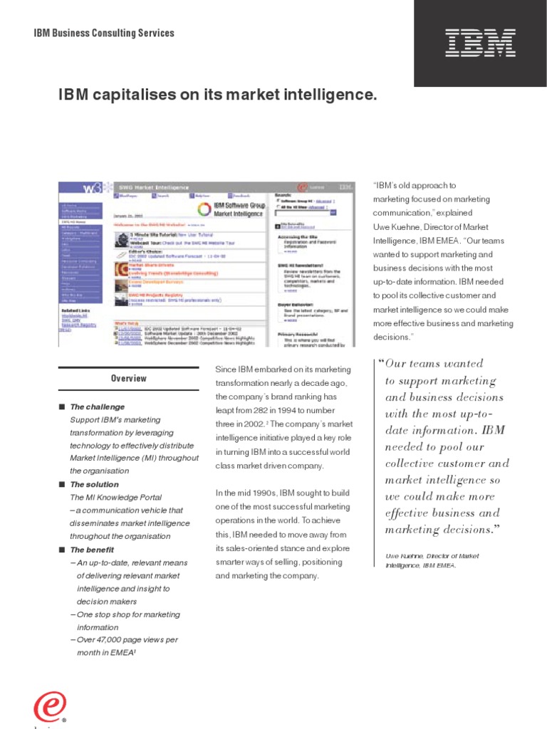 Case Ibm Capitalises On Its Market Intelligence | PDF | Marketing ...
