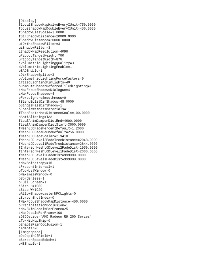 Fallout 4 Prefs. Ini | PDF