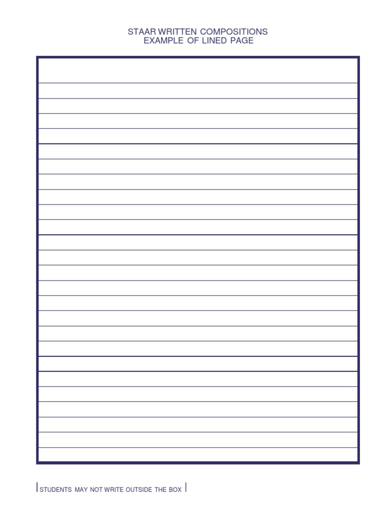 Lined - Paper For STAAR | PDF