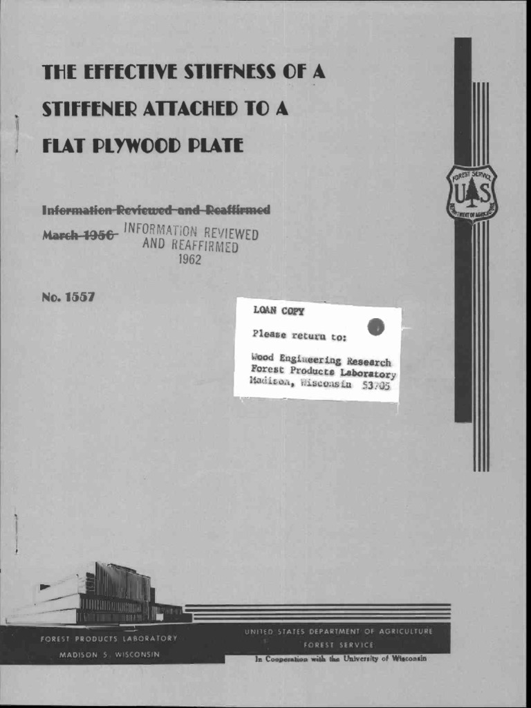 The Effective Stiffness CF A Stiffener Attaciaid Ic A Flat Plywood ...
