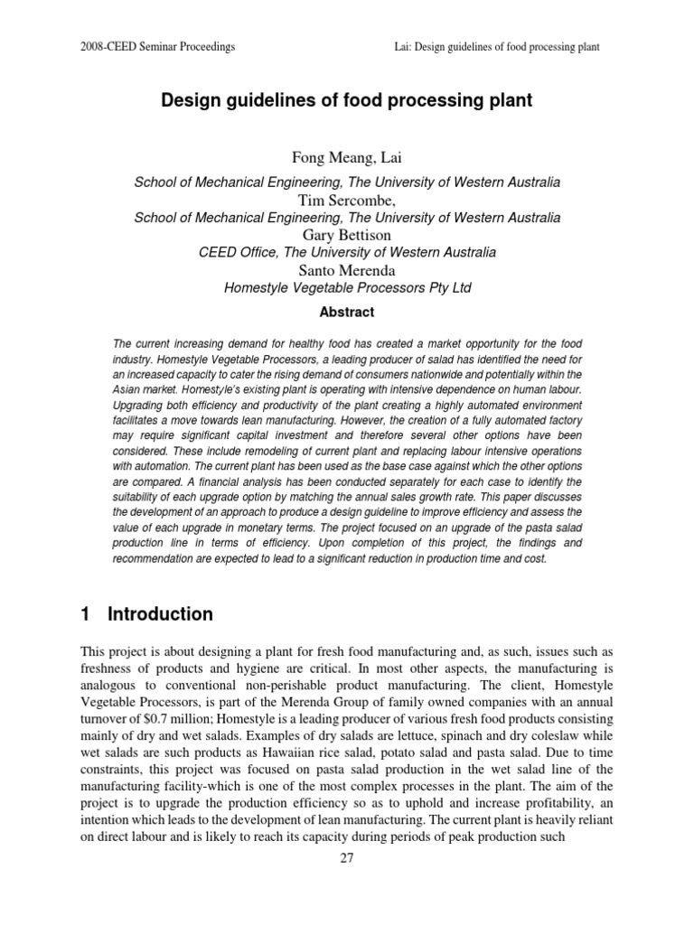 Design Guidelines of Food Processing Plant: Fong Meang, Lai Tim ...