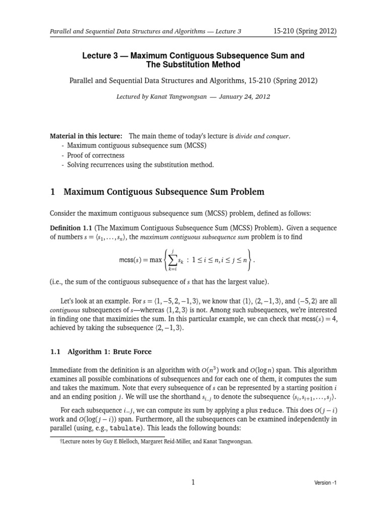 Lecture03 PDF | PDF | Algorithms | Mathematical Concepts