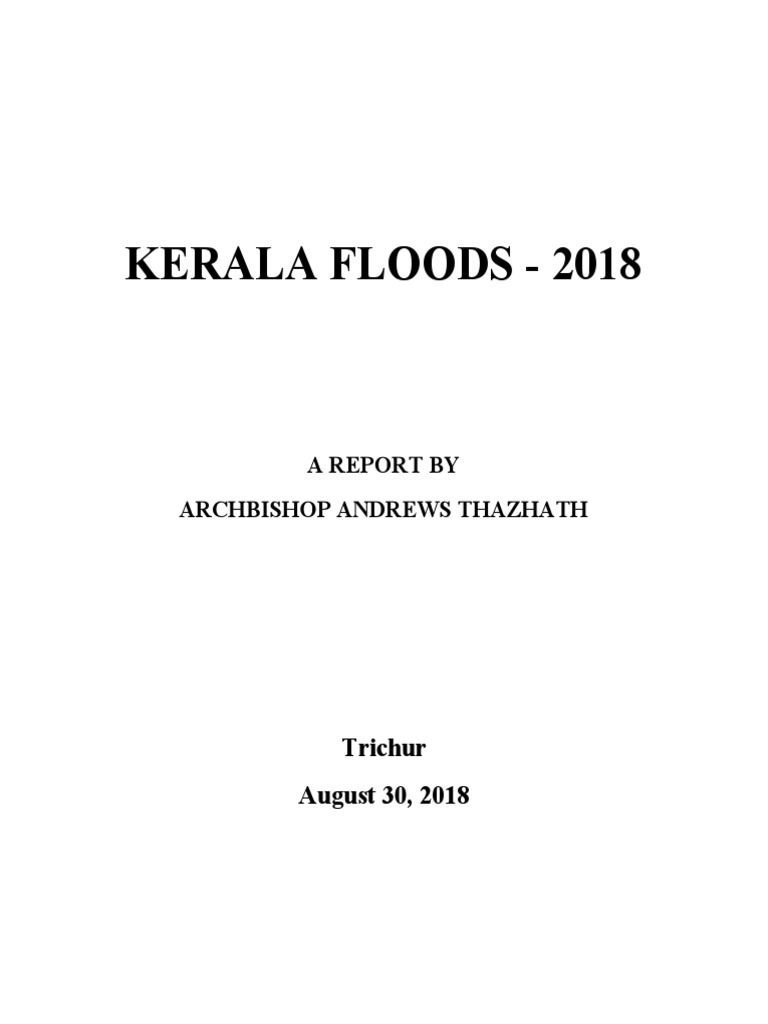 Report On Kerala Floods | PDF | Flood | Kerala