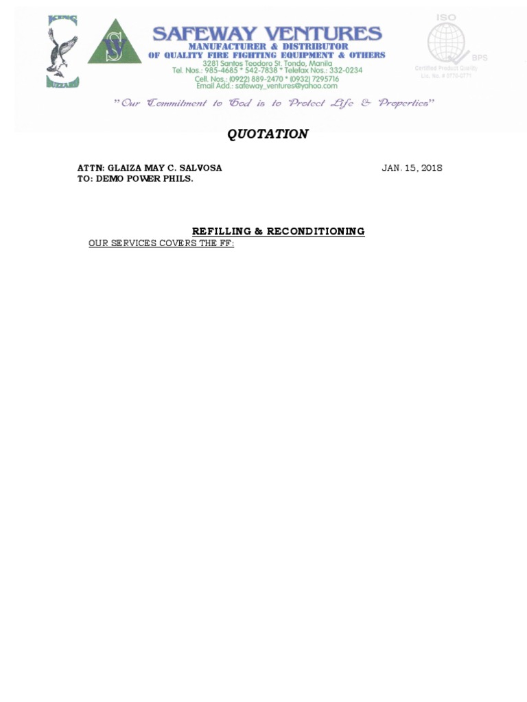 Fire Extinguisher Refill | PDF