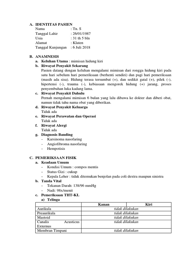 Refkas Epistaksis Anterior | PDF