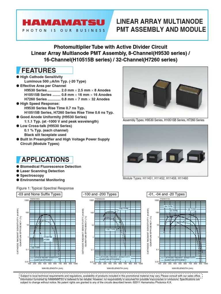 Linear Array Multianode PMT Assembly and Module | PDF ...