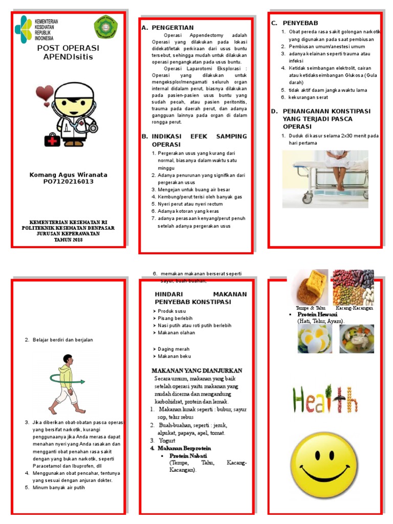 LEAFLET Post Op Apendik | PDF | Kesehatan Holistik