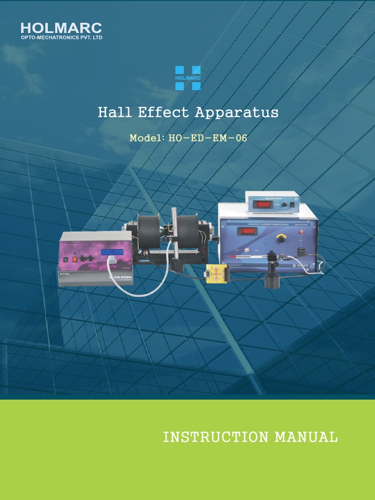 Hall Effect Detailed Manual Holmarc | PDF | Semiconductors | Electrical Resistivity And Conductivity