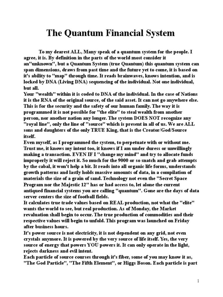 The New Quantum Financial System | PDF | International Monetary Fund ...