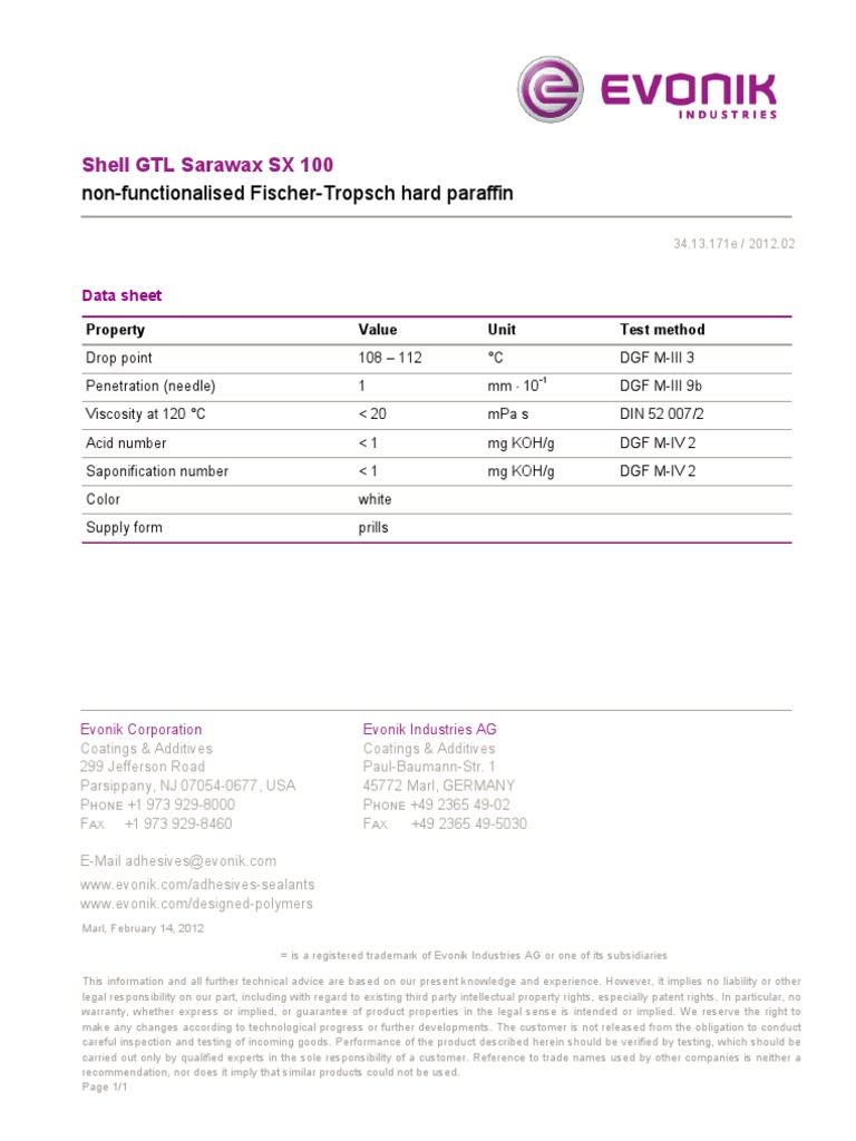 Shell GTL Sarawax SX 100 e | PDF