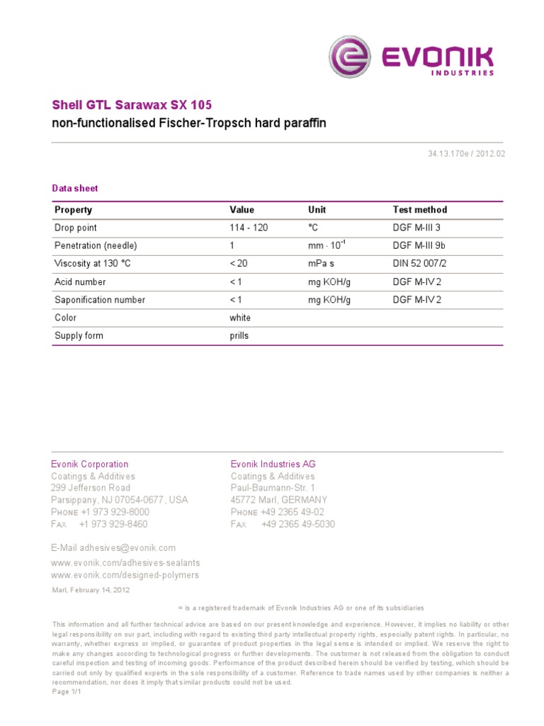 Shell GTL Sarawax SX 105 e PDF | PDF