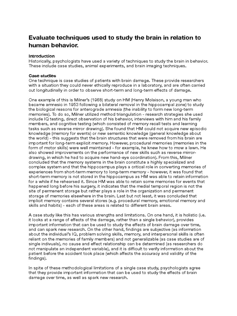 Brain Imaging Techniques in Psychology | PDF | Functional Magnetic ...