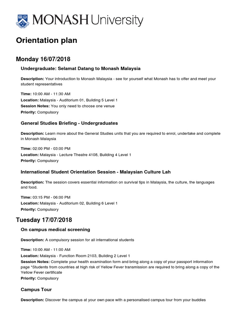 Orientation Plan | PDF | Laboratories | Students
