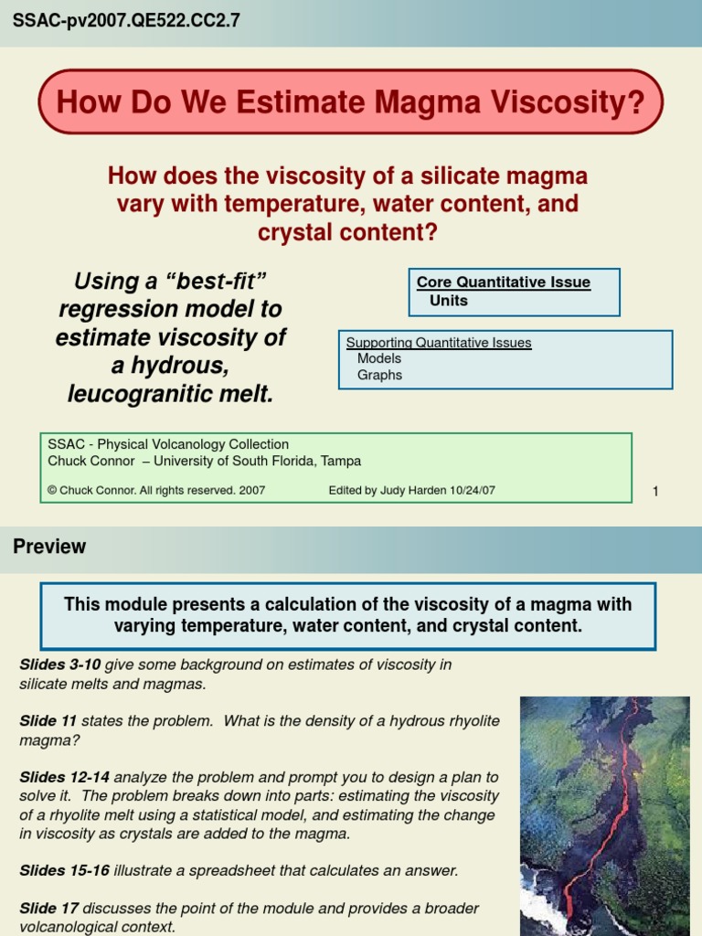 How Do We Estimate Magma Viscosity? | PDF | Magma | Viscosity