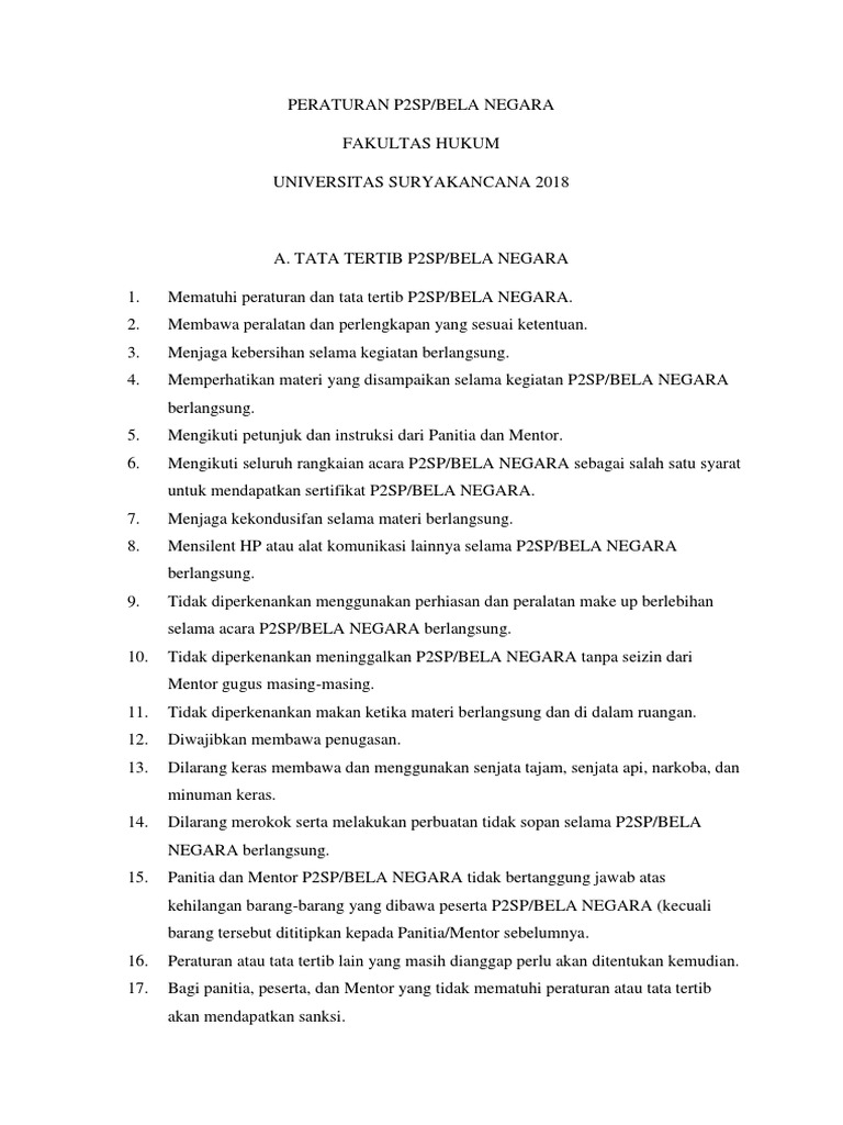 Peraturan P2SP | PDF
