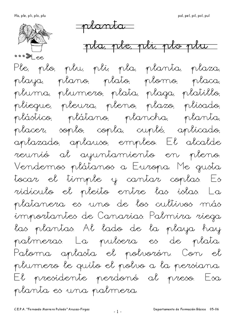 EJERCICIOS CON LA PLA, PLE, PLI.....pdf | Naturaleza