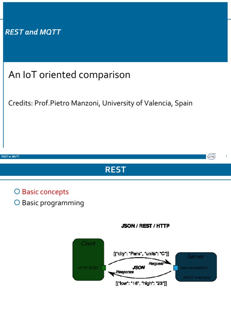 An Iot Oriented Comparison: Rest and MQTT Rest and MQTT | PDF ...