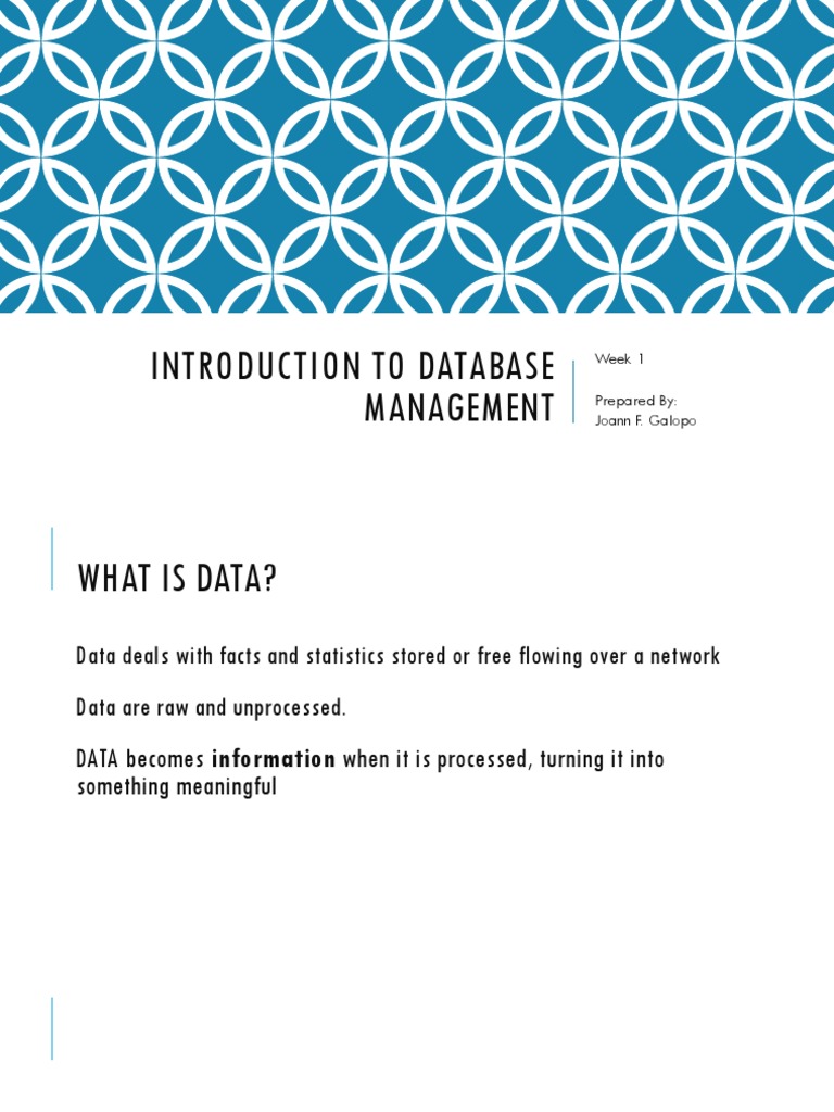 Introduction To Database Management | PDF