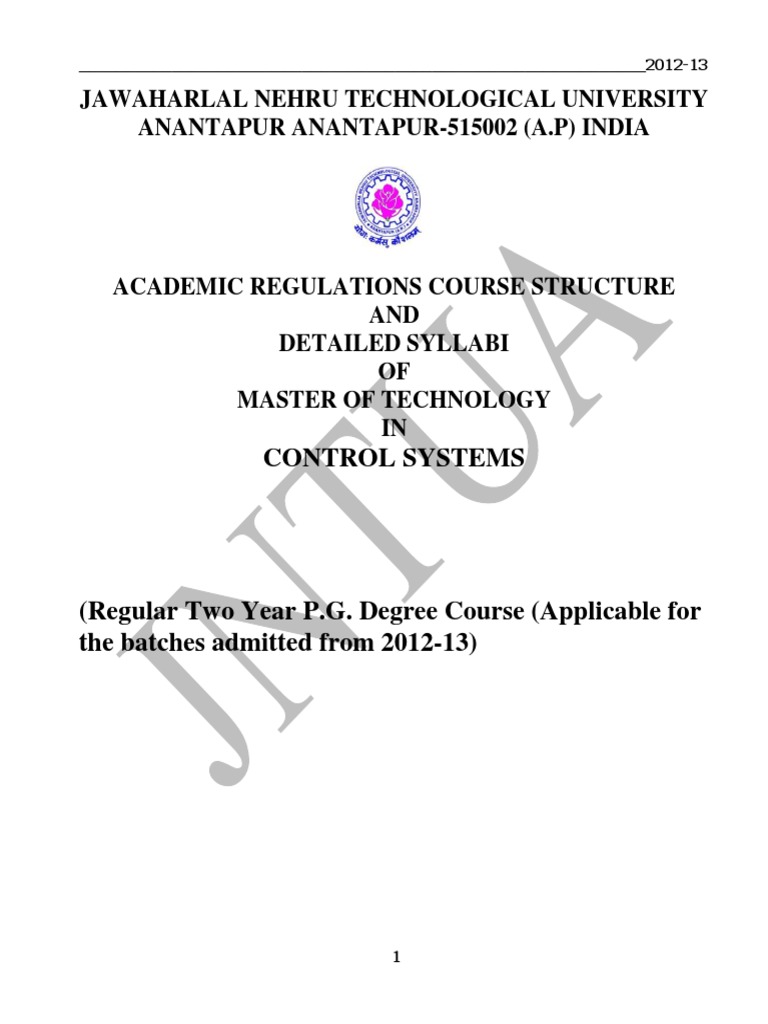 M.tech. - Control Systems | PDF | Stochastic Process | Control Theory