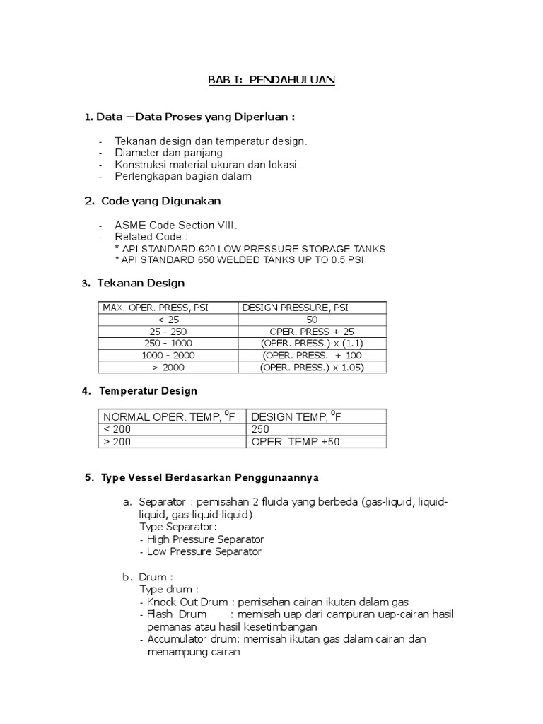 Desain dan Perhitungan Separator | PDF