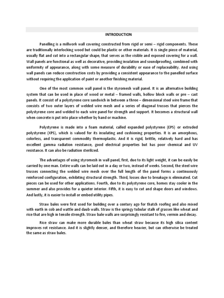 Wall Panel | PDF | Polystyrene | Building Insulation