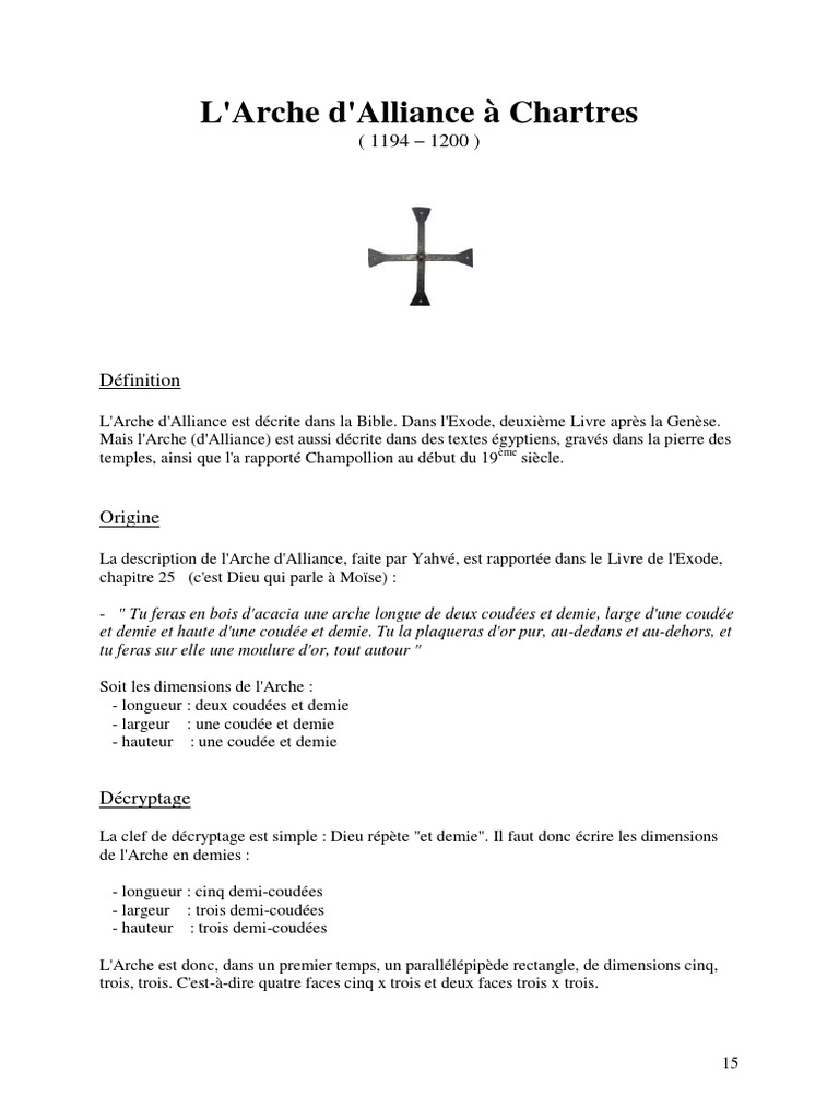 L'Arche d'Alliance et Chartres | PDF | Arche d'alliance | Ordre du Temple