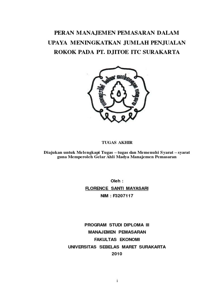 Manajemen Pemasaran Rokok PT Djitoe | PDF | Karier & Perkembangan