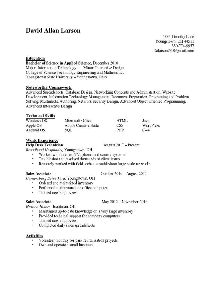 David Allan Larson: Education | PDF