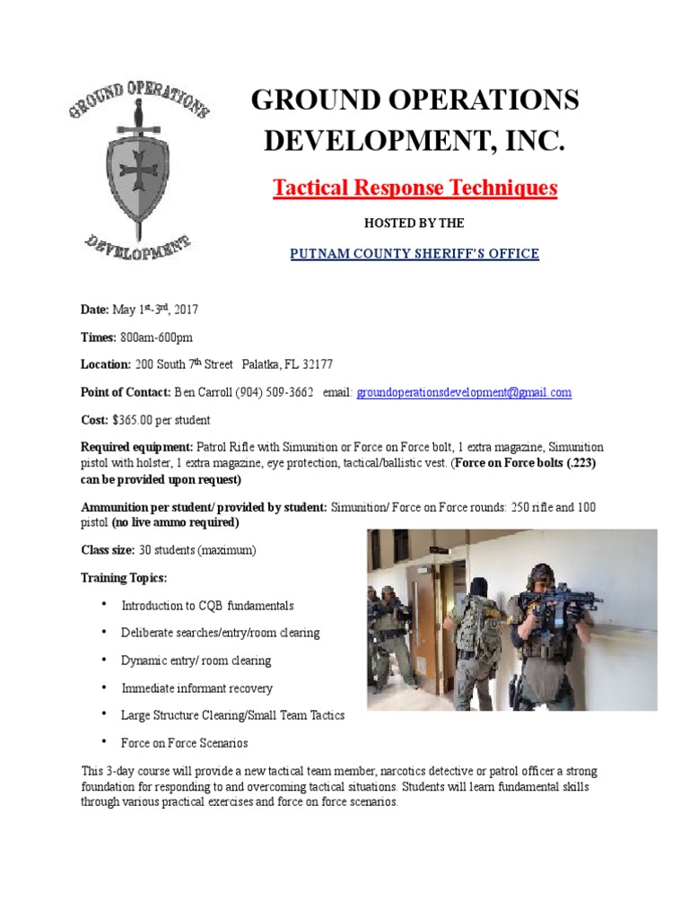 Tactical Training Tactical Response Techniques | PDF | Weaponry | Violence