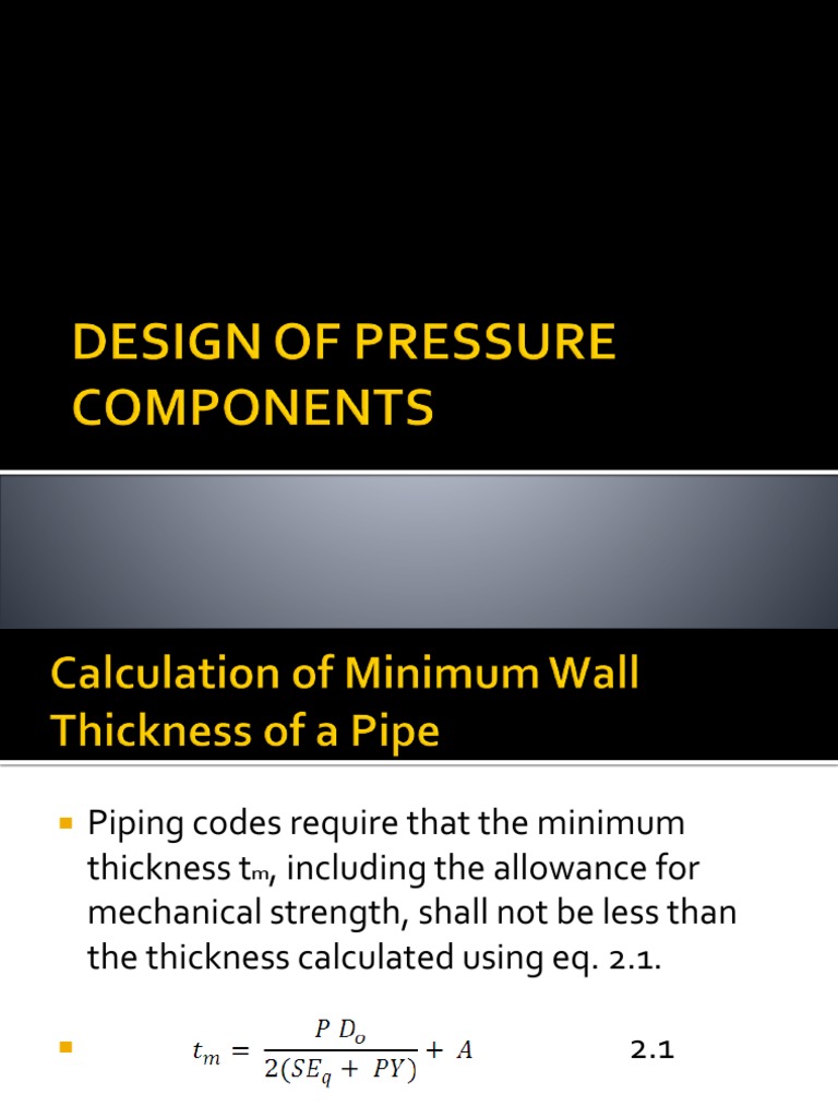 Design of Pressure Components | Download Free PDF | Pipe (Fluid ...