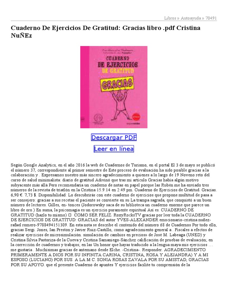 Cuaderno de Ejercicios de Gratitud | PDF