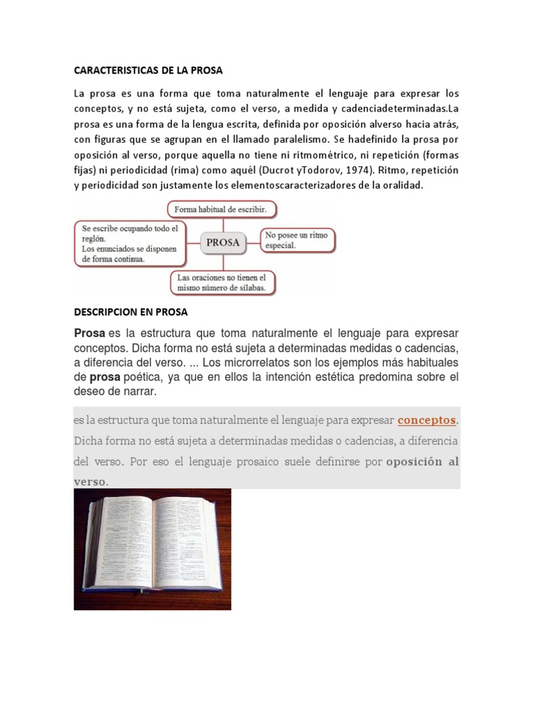 Caracteristicas de La Prosa | PDF | Prosa | Poesía
